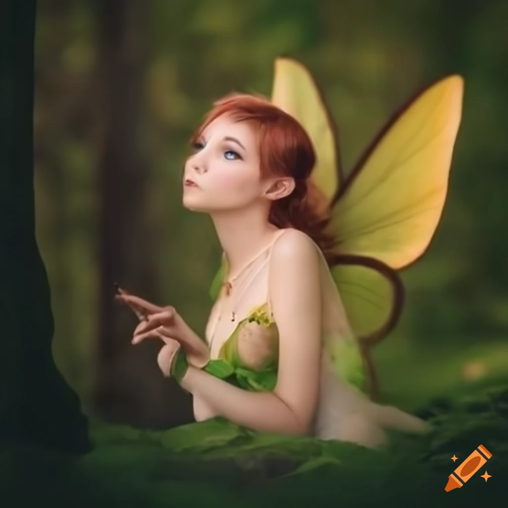 Cute fairy in a magical forest on Craiyon