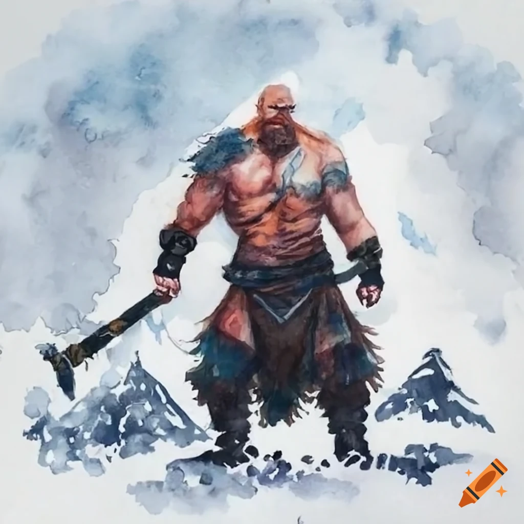 Male barbarian knight in the north on Craiyon