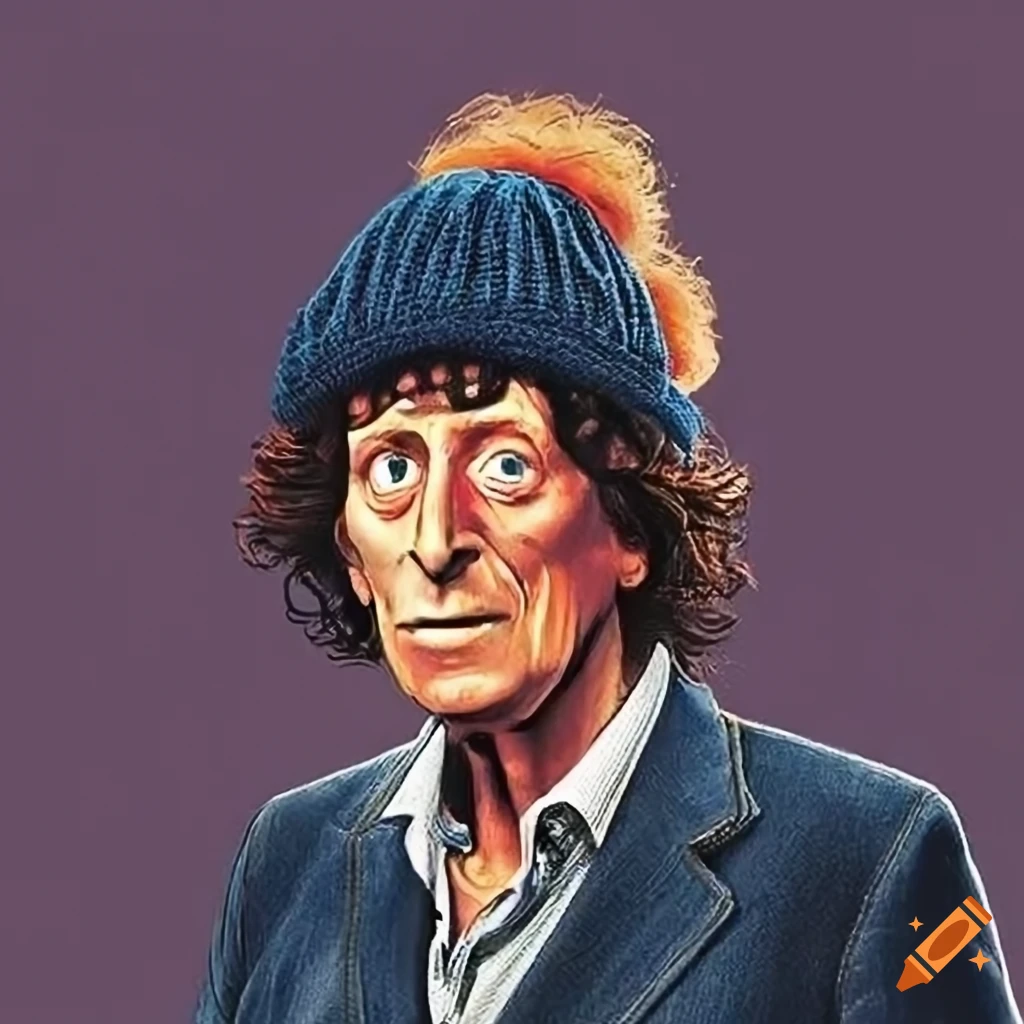 Retro doctor who poster featuring tom baker on Craiyon