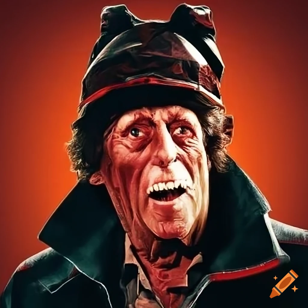 Retro Doctor Who poster featuring Tom Baker on Craiyon