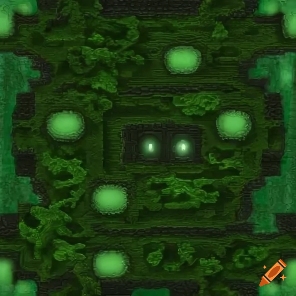 High contrast 2d game layout with alien plant and fungus