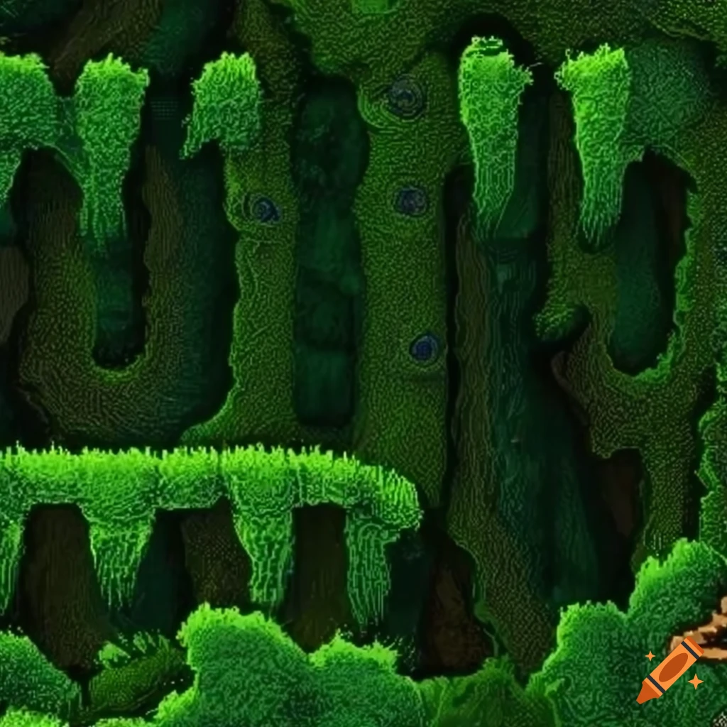 2d game layout with alien plant and fungal elements