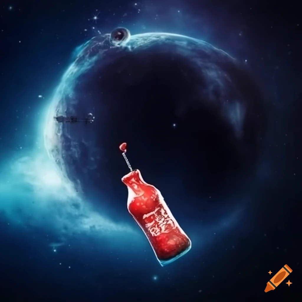 Movie poster of a ketchup in outer space