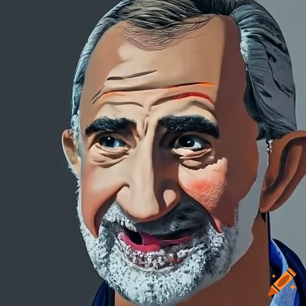 Portrait of felipe vi de españa with a playful expression on Craiyon