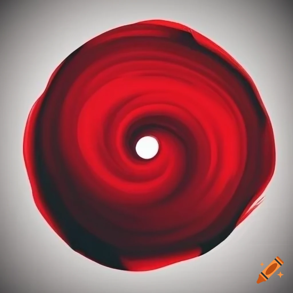 Red abstract round art