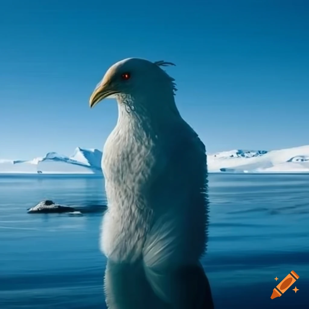 Image of a large bird in the arctic on Craiyon