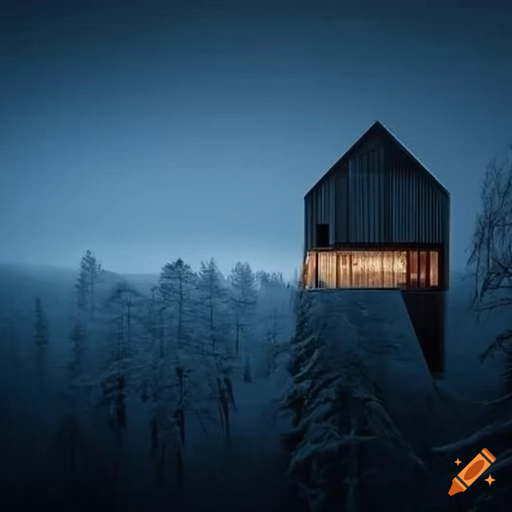 Sophisticated nordic tower cabin architecture on Craiyon