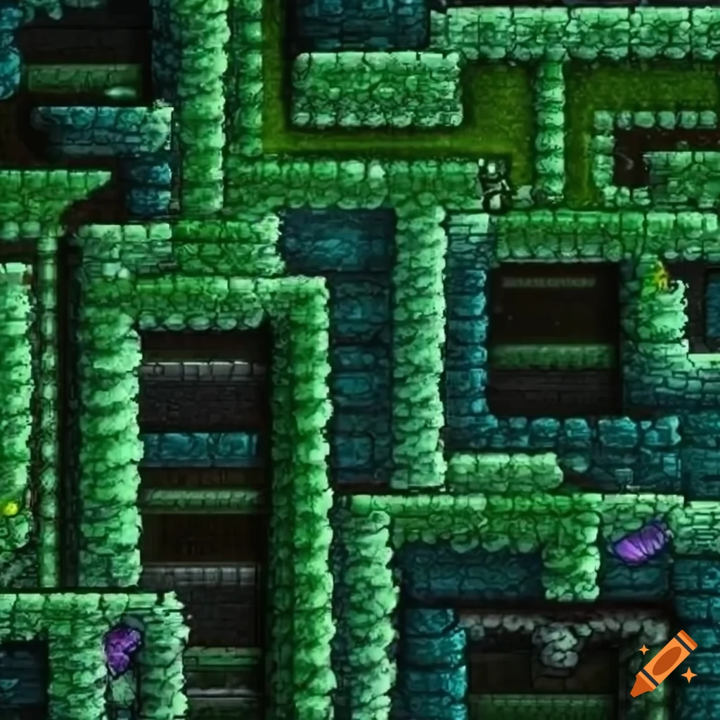 Mythical maze board game with greenery and rocks on Craiyon