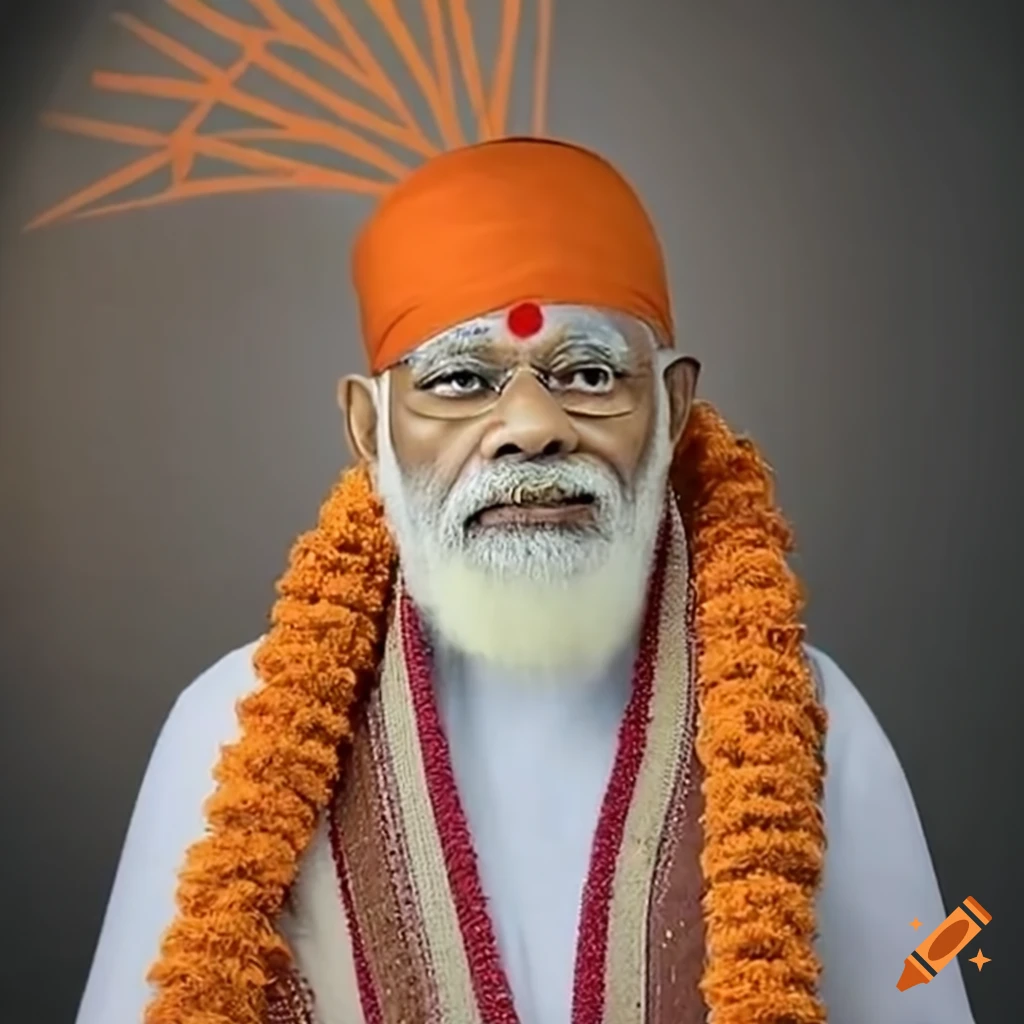 Picture of narendra modi and sai baba
