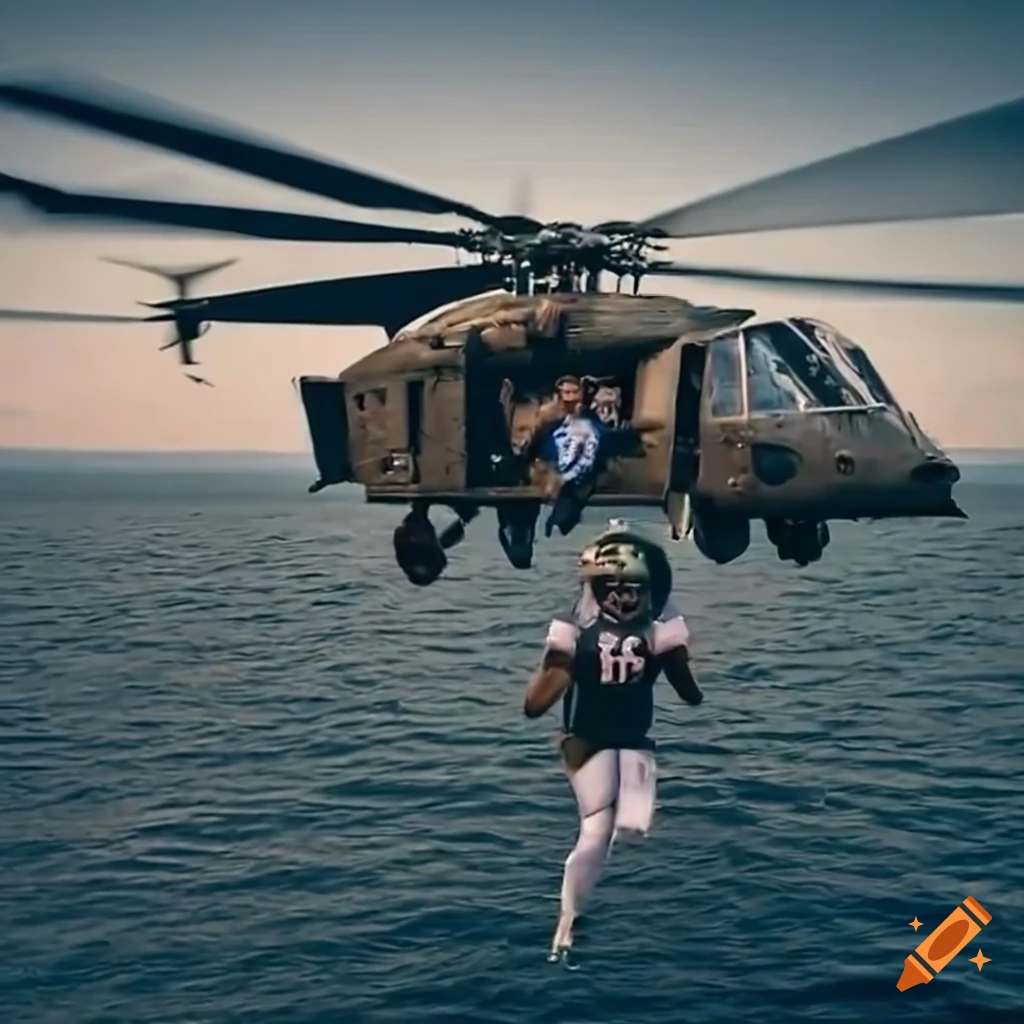 Football players celebrating victory on a helicopter on Craiyon