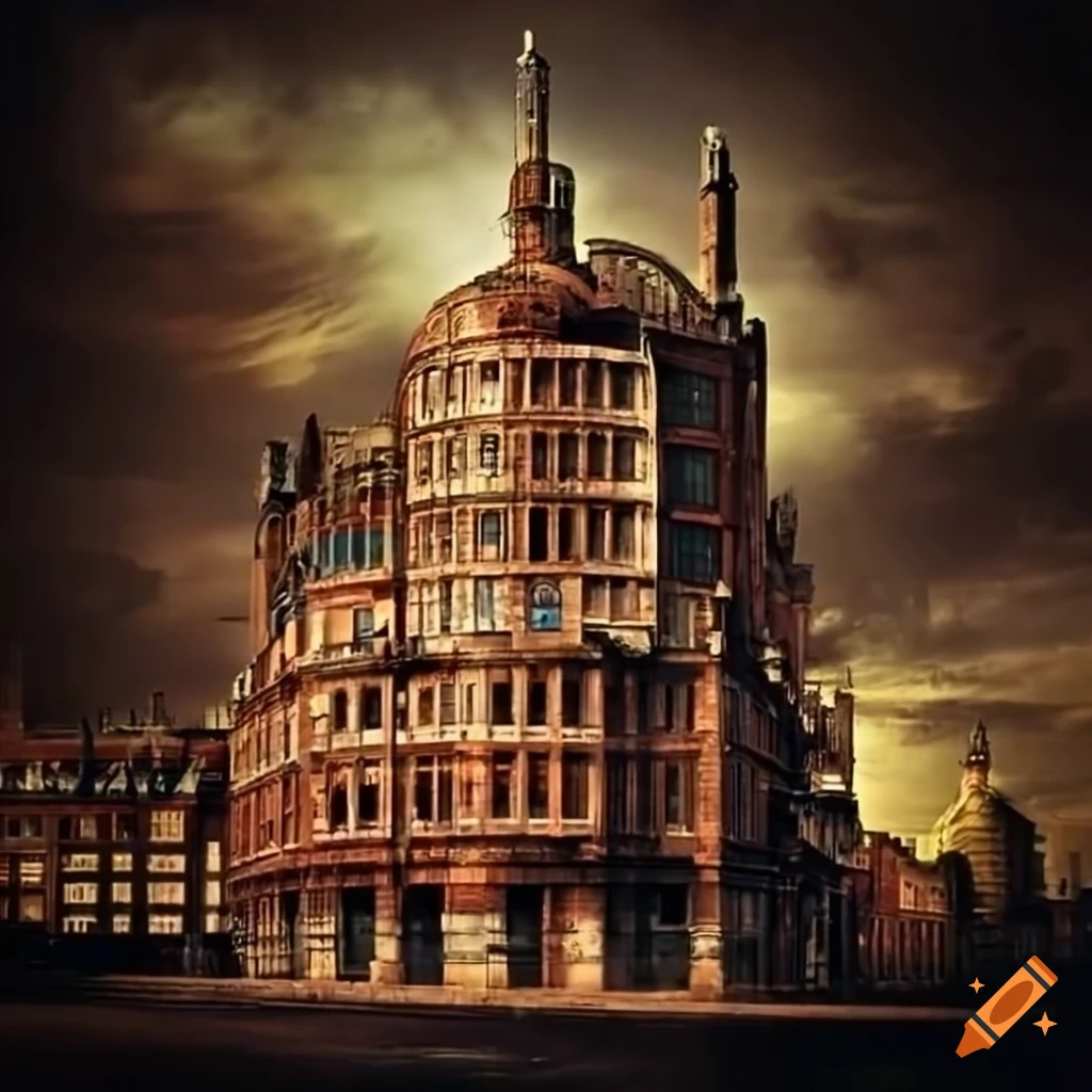 Steampunk factory building in london