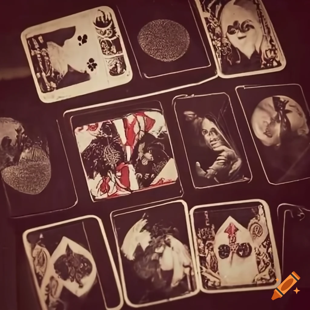 Oracle cards real on a table on Craiyon