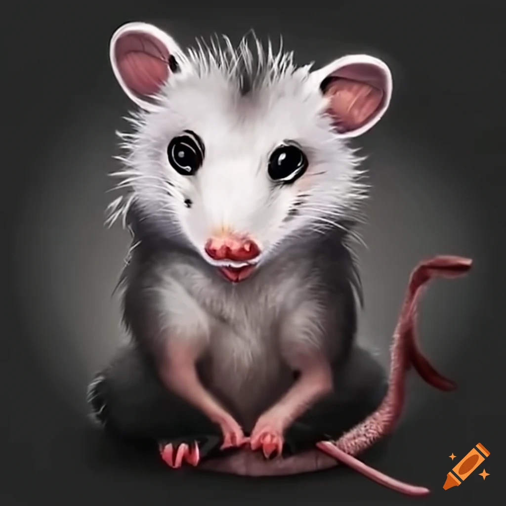 A possum with an adorable bow on its head on Craiyon