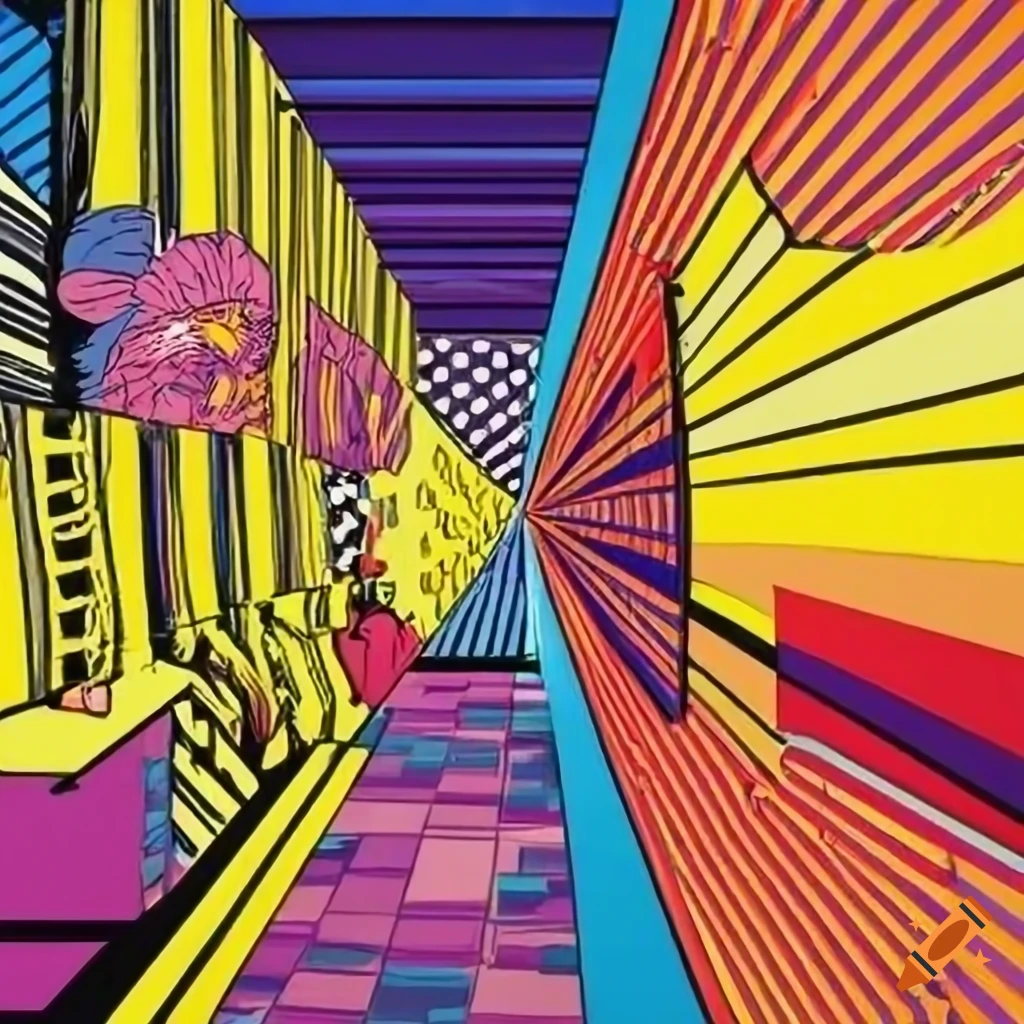 Vibrant pop art collage in the style of Roy Lichtenstein on Craiyon