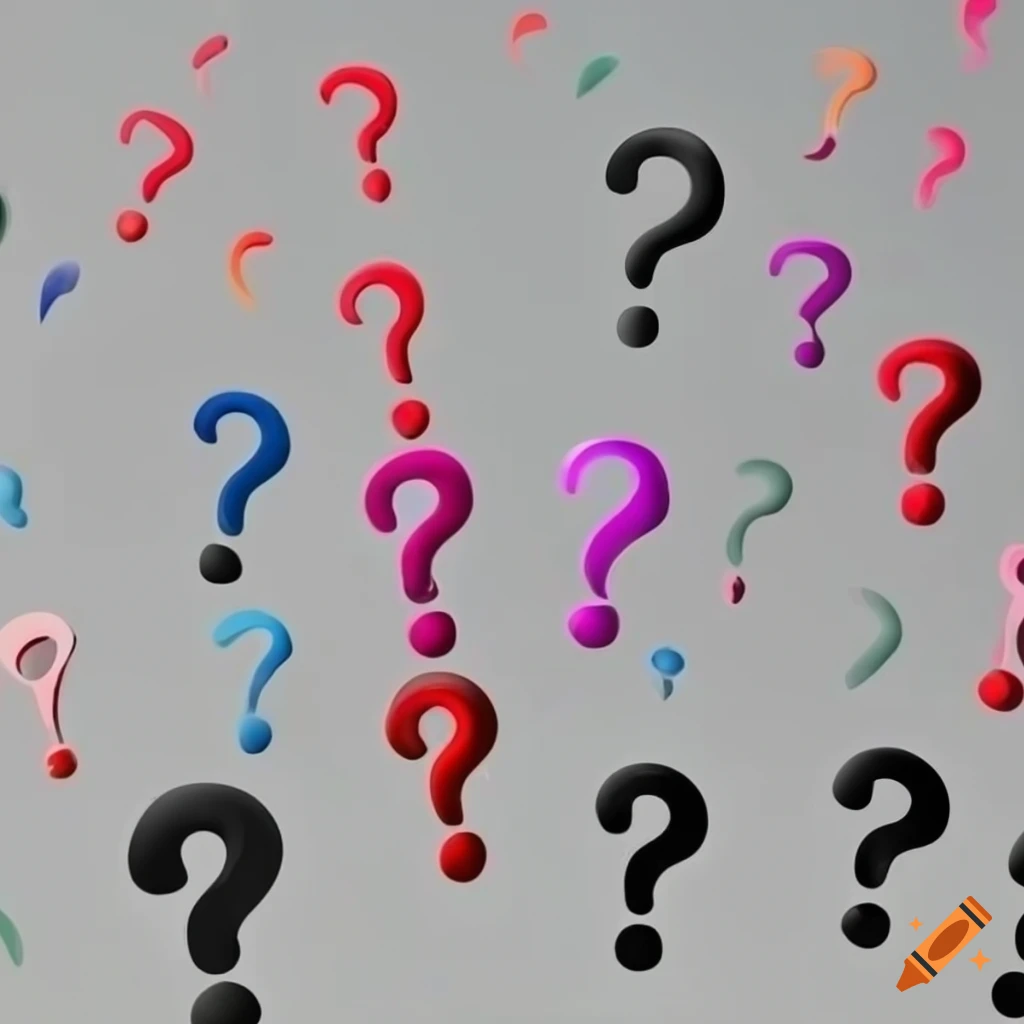 Minimalistic artwork with colorful line and question marks on Craiyon