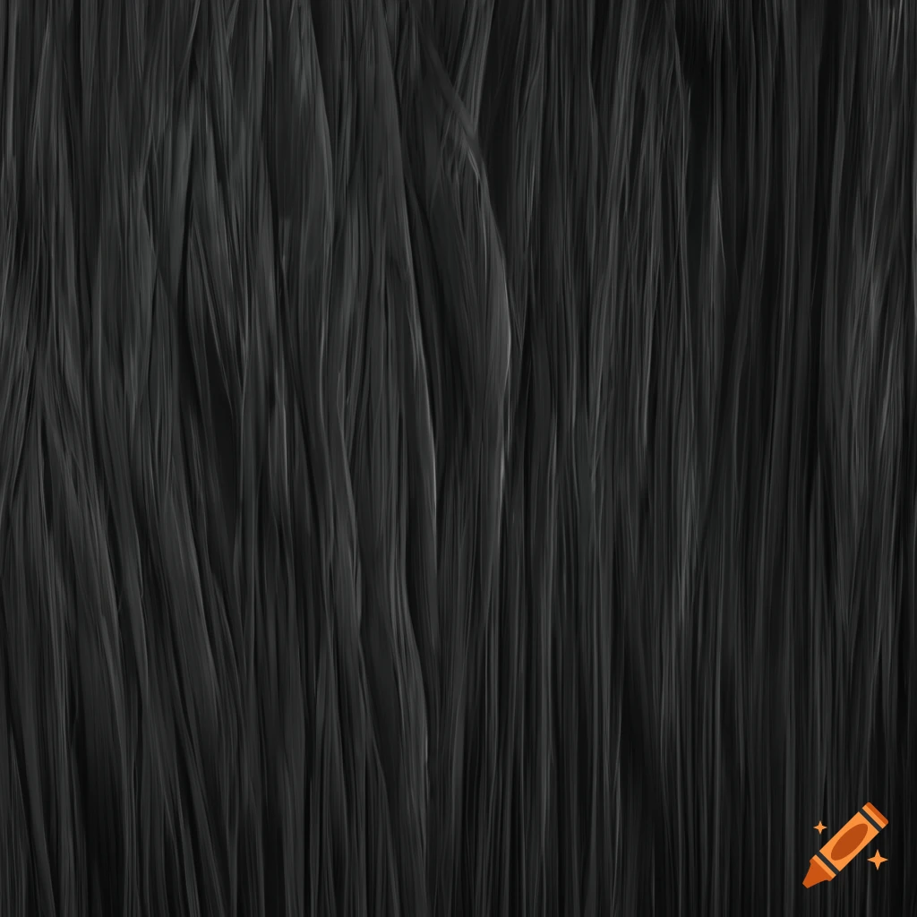 Sleek black hair material texture on Craiyon