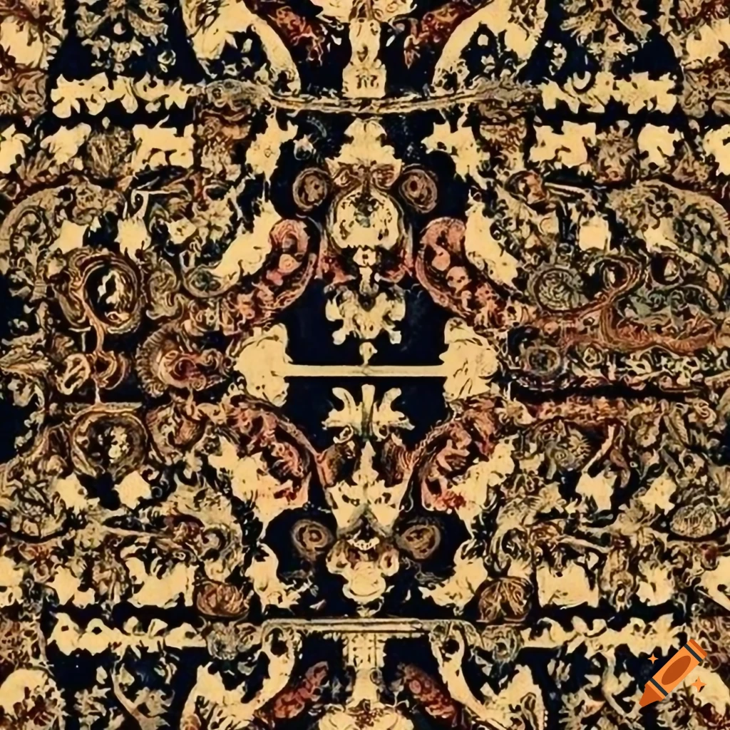 Medieval tapestry pattern on Craiyon