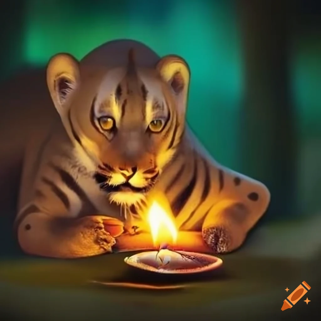 Festive animals celebrating diwali