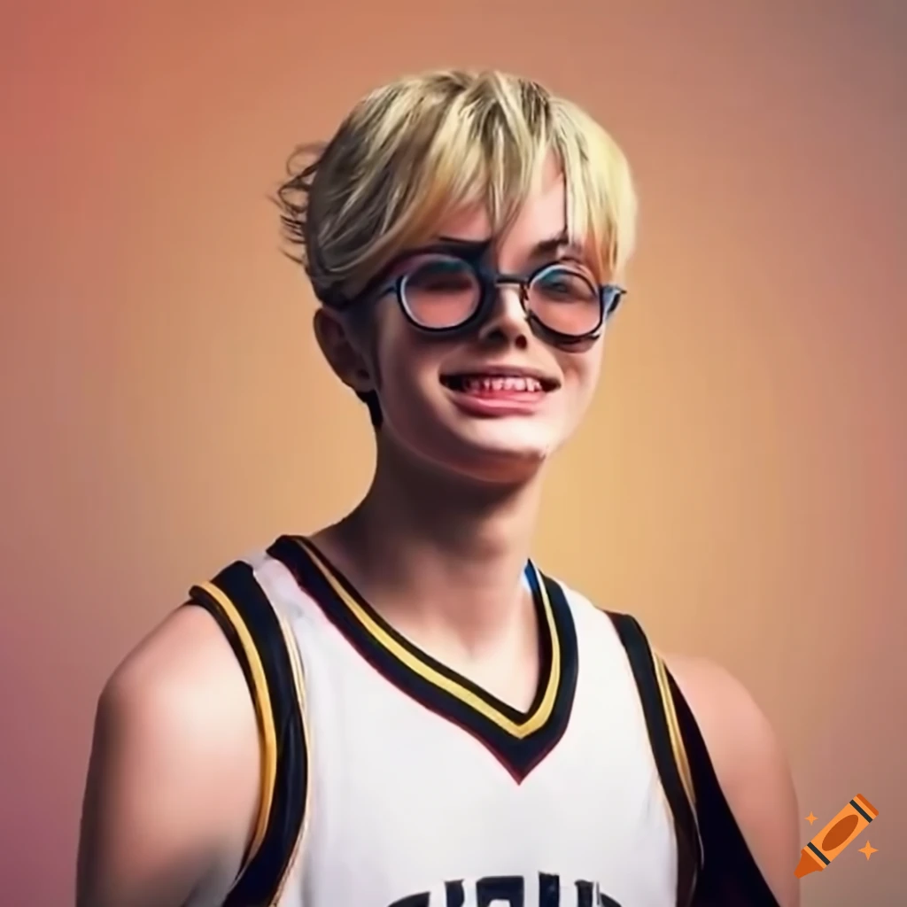 Smiling basketball player wearing number 35 jersey on Craiyon