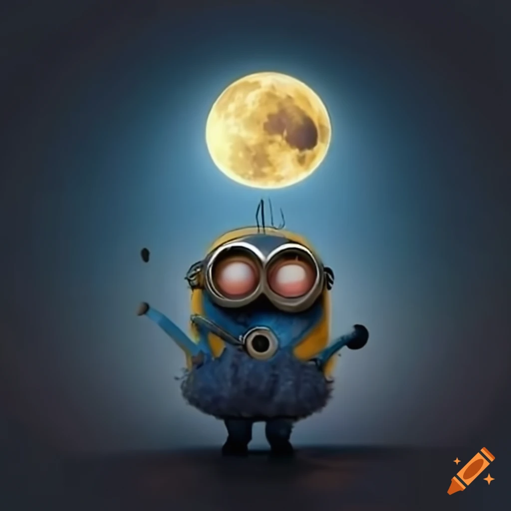 Minion on the moon with an explosion on Craiyon