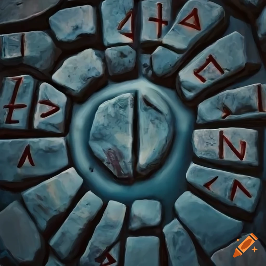 Stone wall with mysterious runes