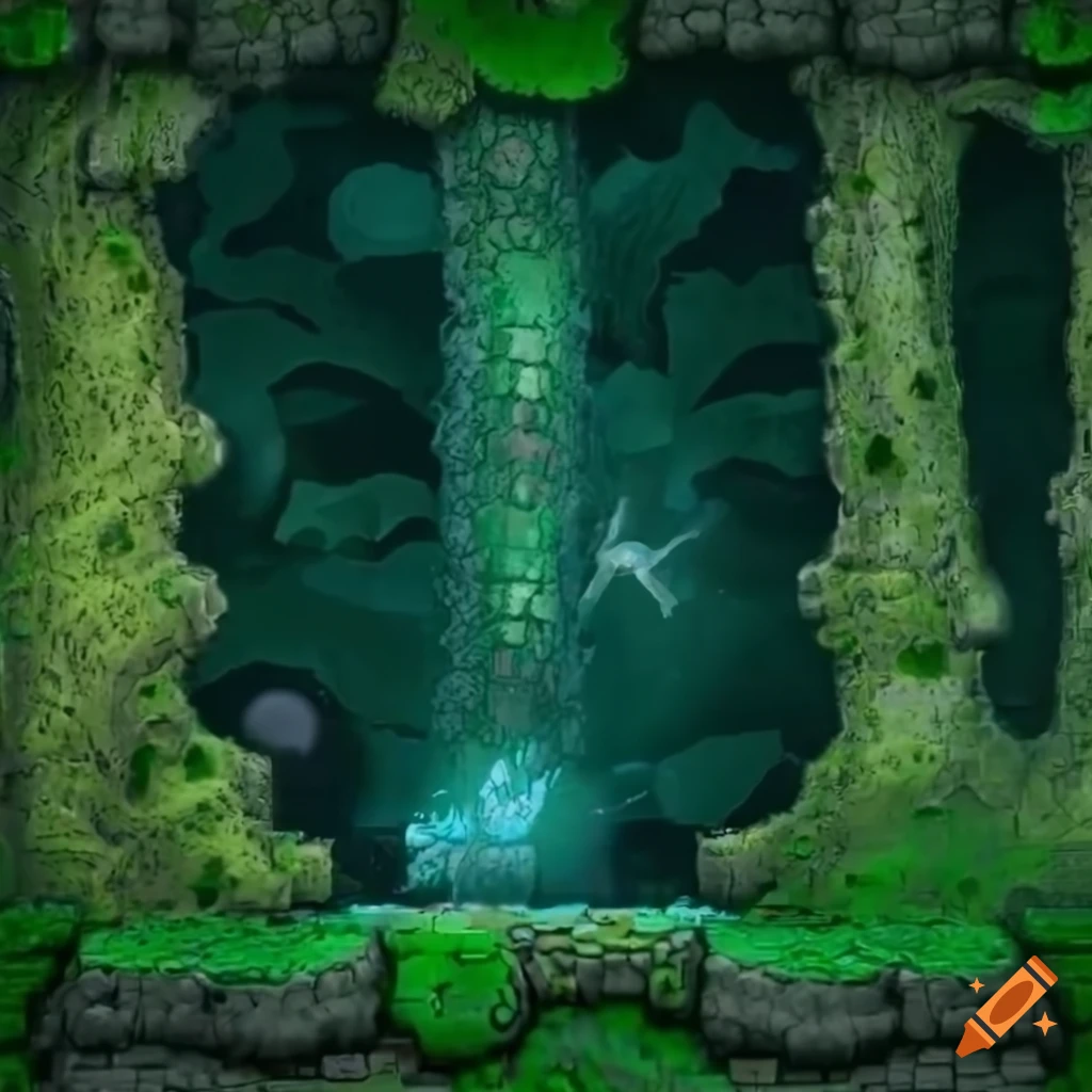 High contrast 2d game layout with alien plant and fungus on Craiyon