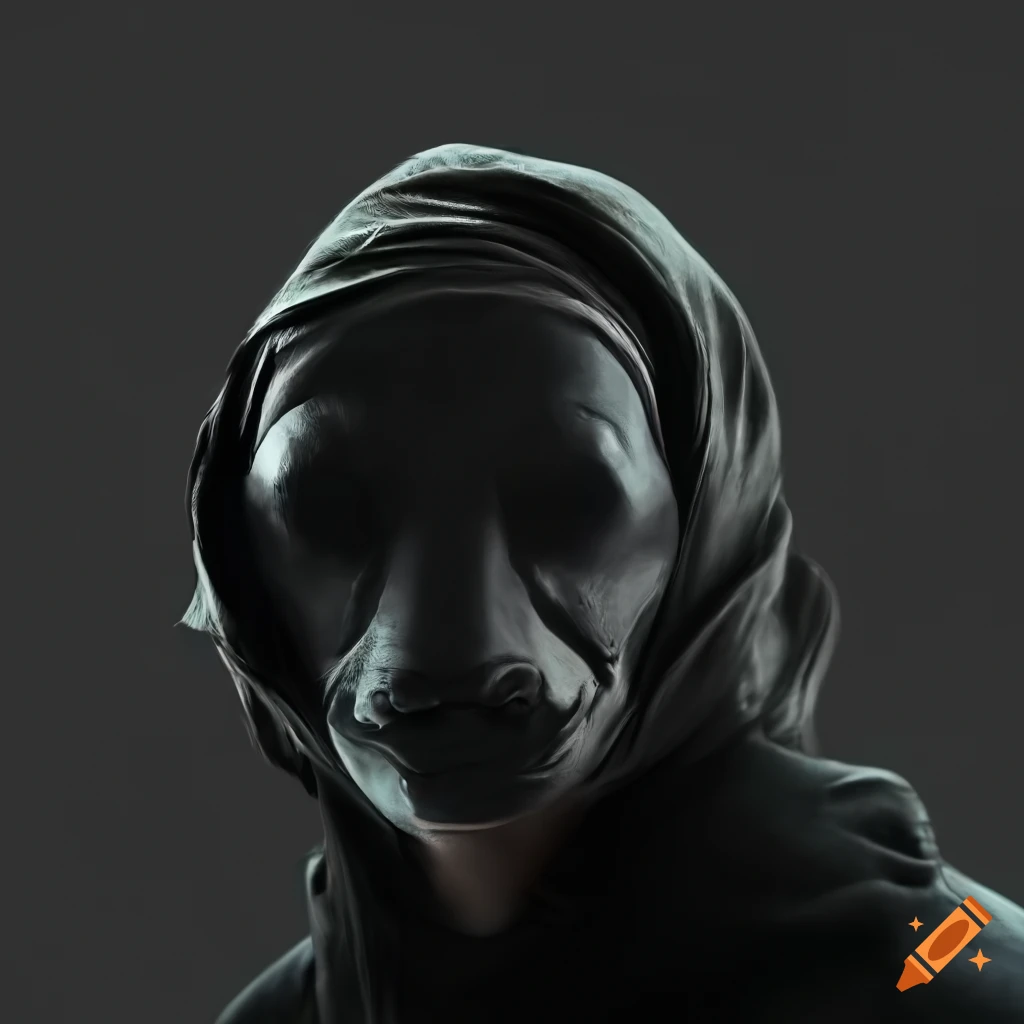 Masked man with animal mask on black background on Craiyon