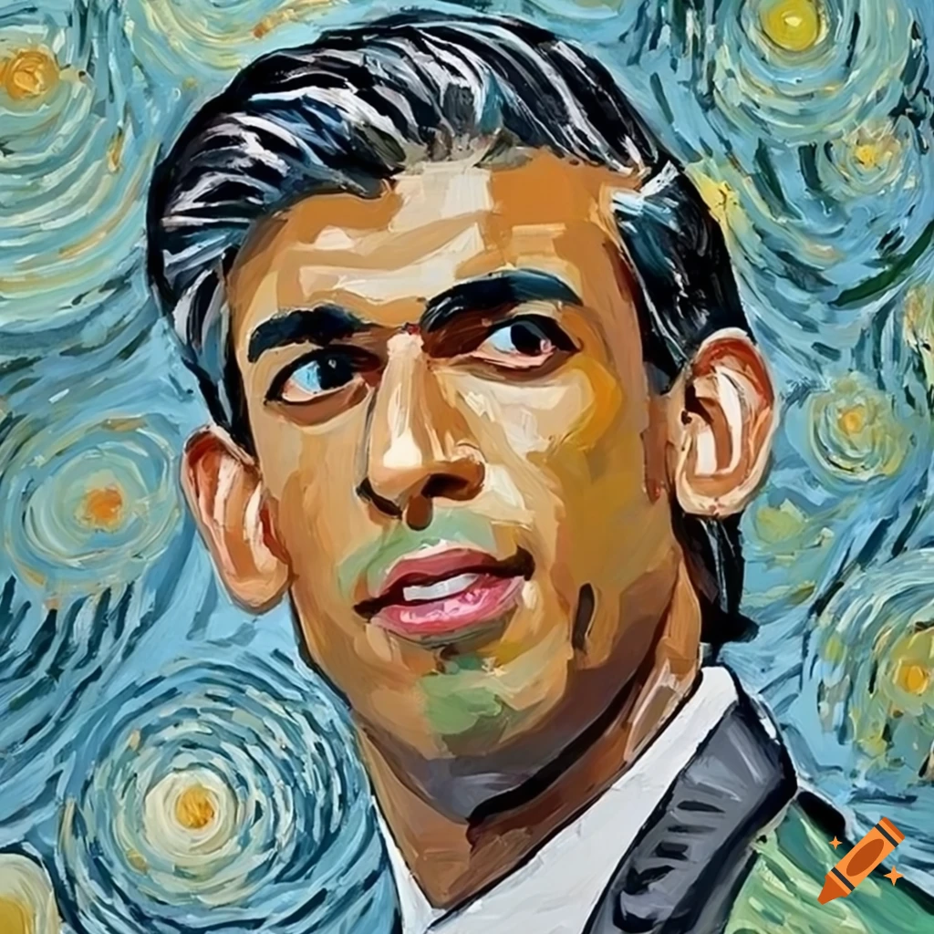 Van gogh's painting of rishi sunak on Craiyon