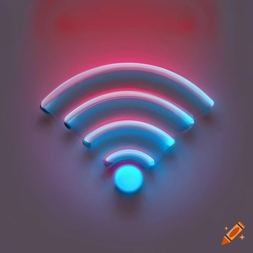 Black And White Background With Neon Wi fi Logo black-and-white-background-with-neon-wi-fi-logo