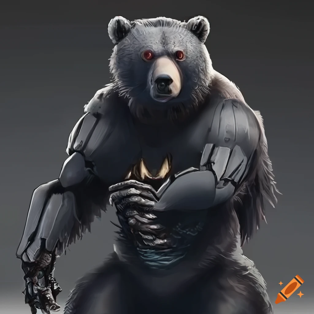 Image of a black bear with sharp claws on Craiyon