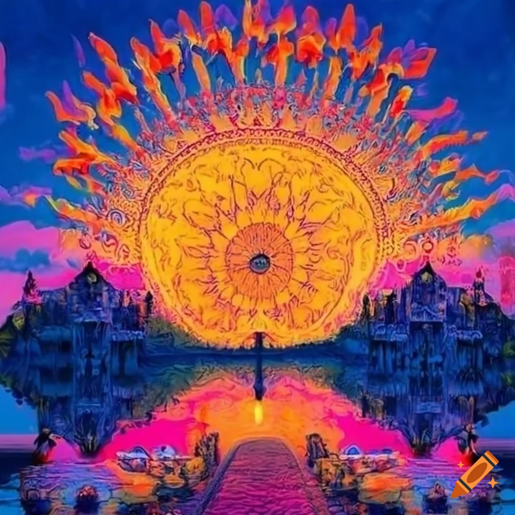 Trippy taj mahal landscape with mountains and lake on Craiyon