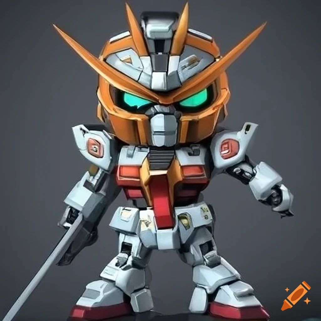 Chibi ninja themed gundam robot