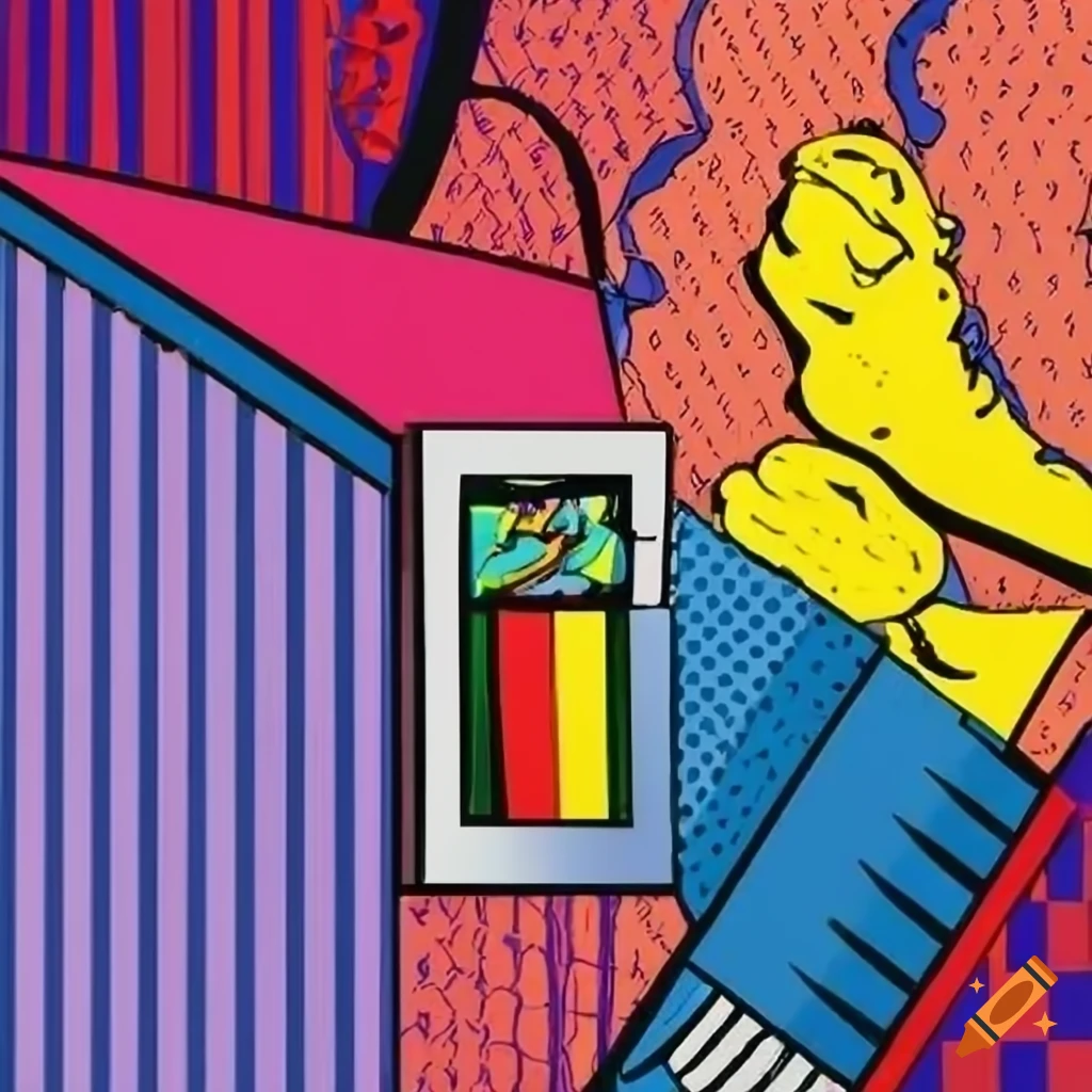 Vibrant pop art collage in roy lichtenstein style on Craiyon