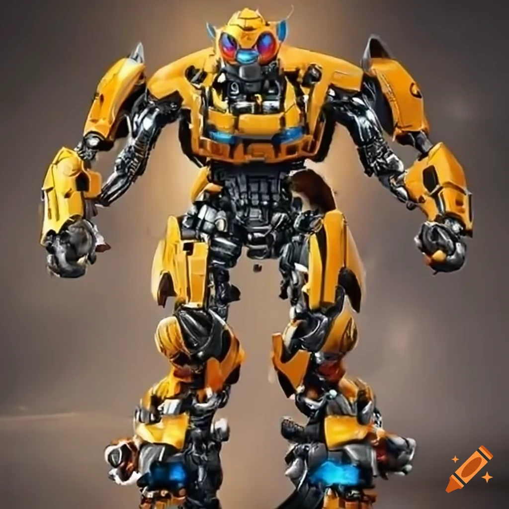 Bumblebee fighting robot image on Craiyon