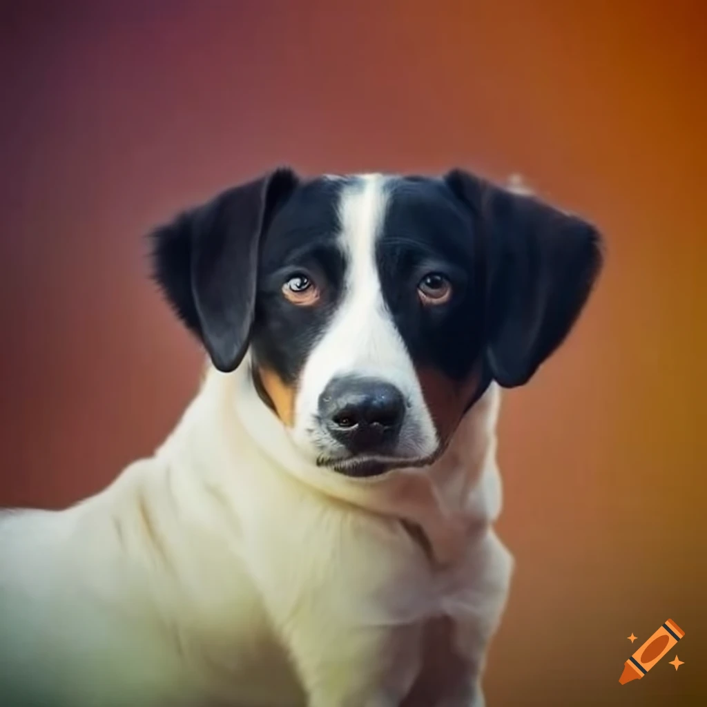 Zen dog in a meditative pose