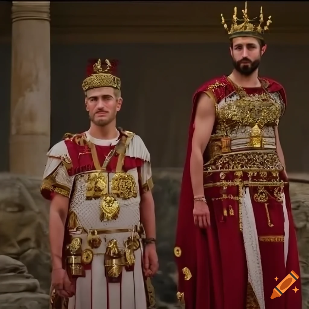 Depiction of a Roman emperor in a temple on Craiyon