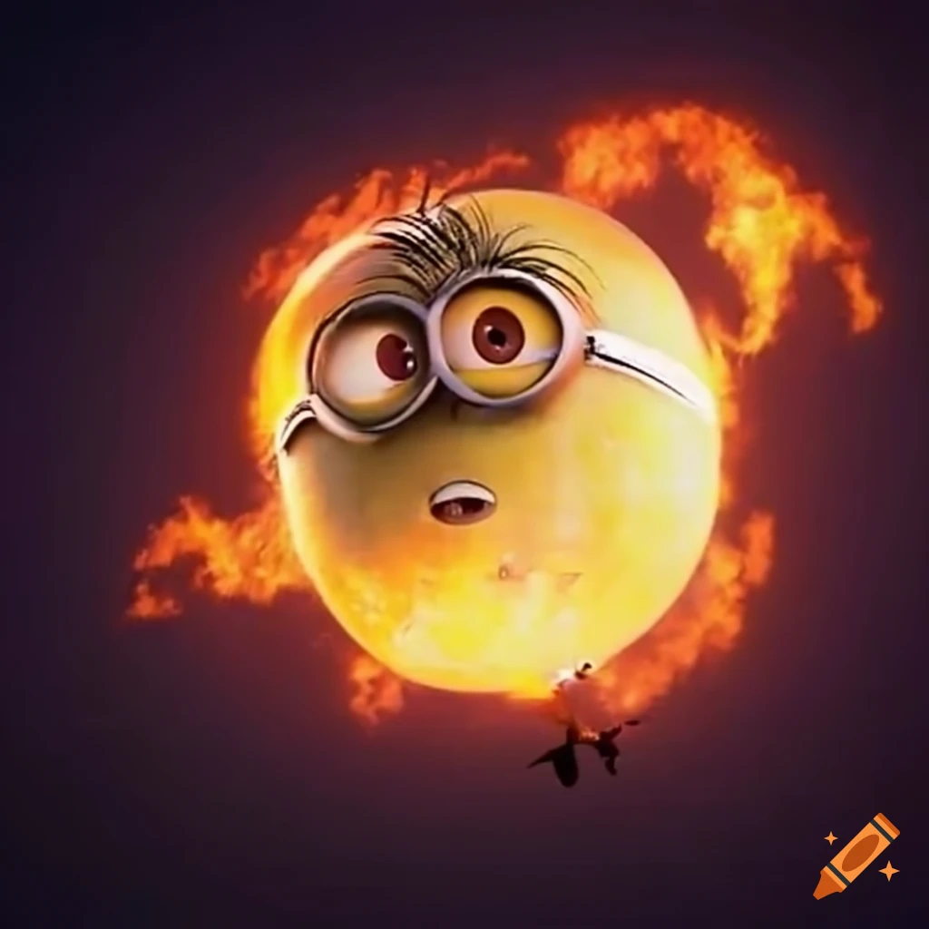 Minion on the moon with explosion on Craiyon