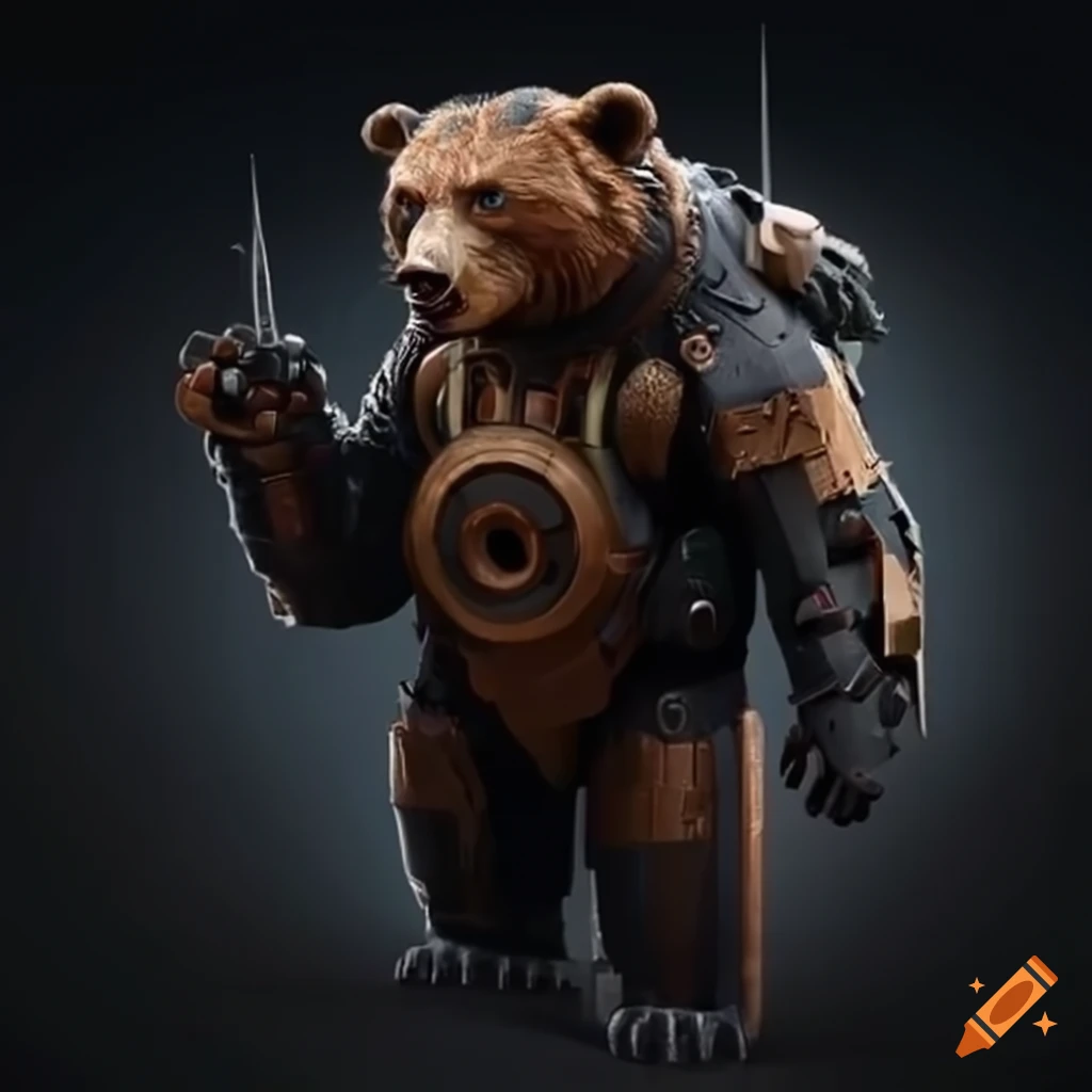 Cyborg bear on Craiyon