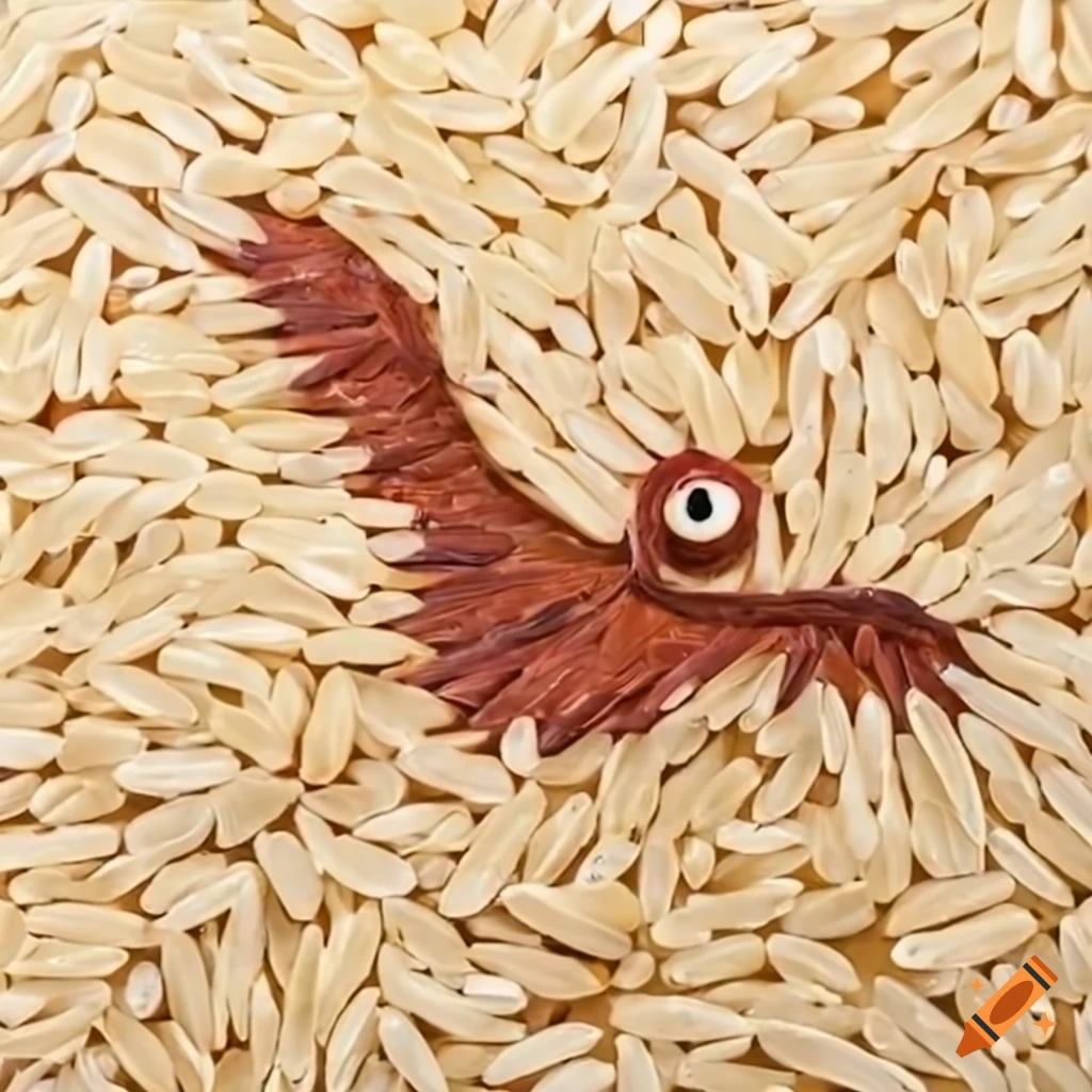 Sculpture of a flying rice monster on Craiyon