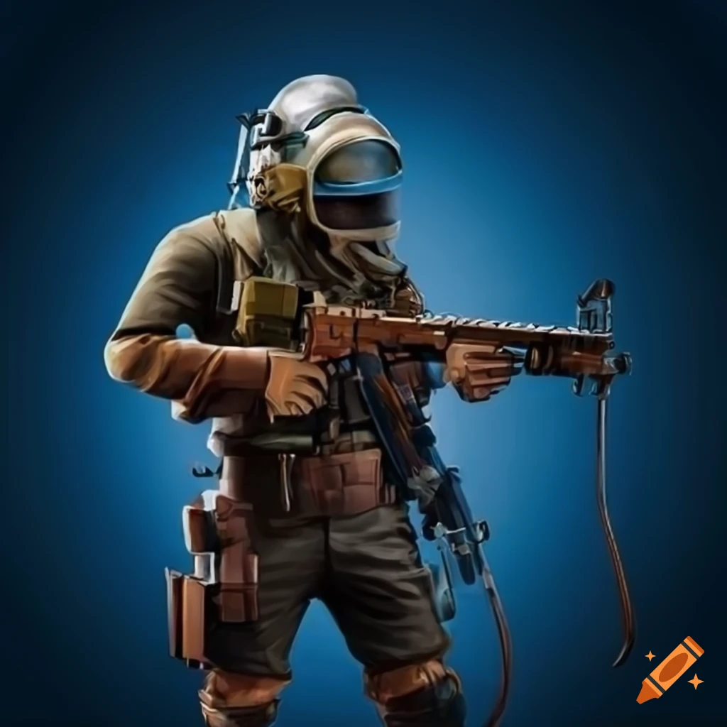 Image of a steampunk soldier with a rifle on Craiyon