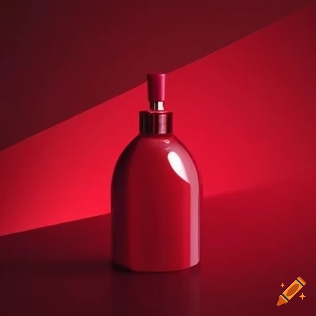Elegant red beauty product packaging on Craiyon