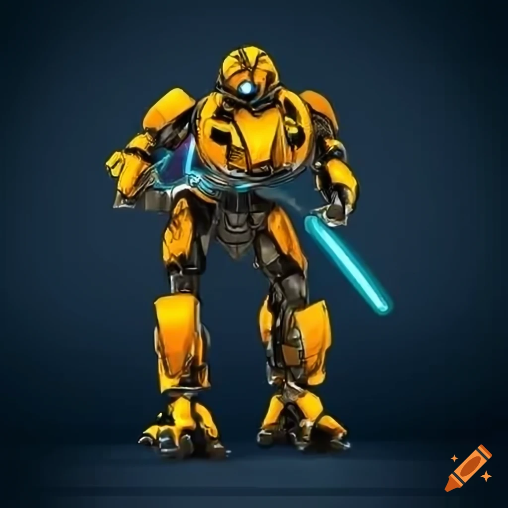 Transparent image of a bumblebee with a laser sword on Craiyon