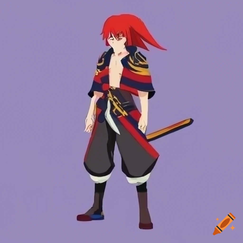 Anime-style illustration of a character fusion on Craiyon