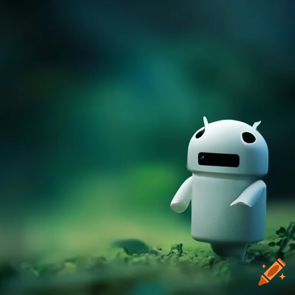 Android blending in with nature on Craiyon