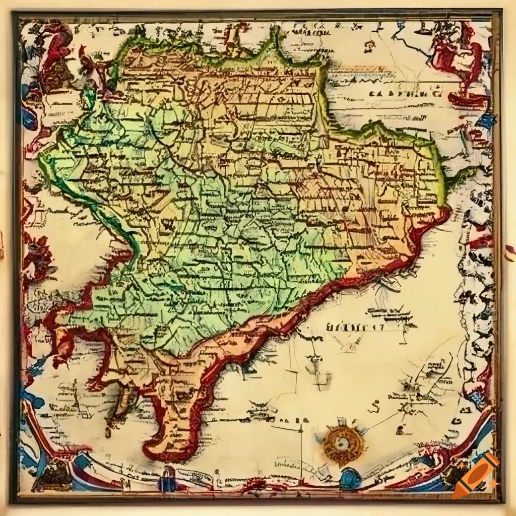 Medieval map of north west germany