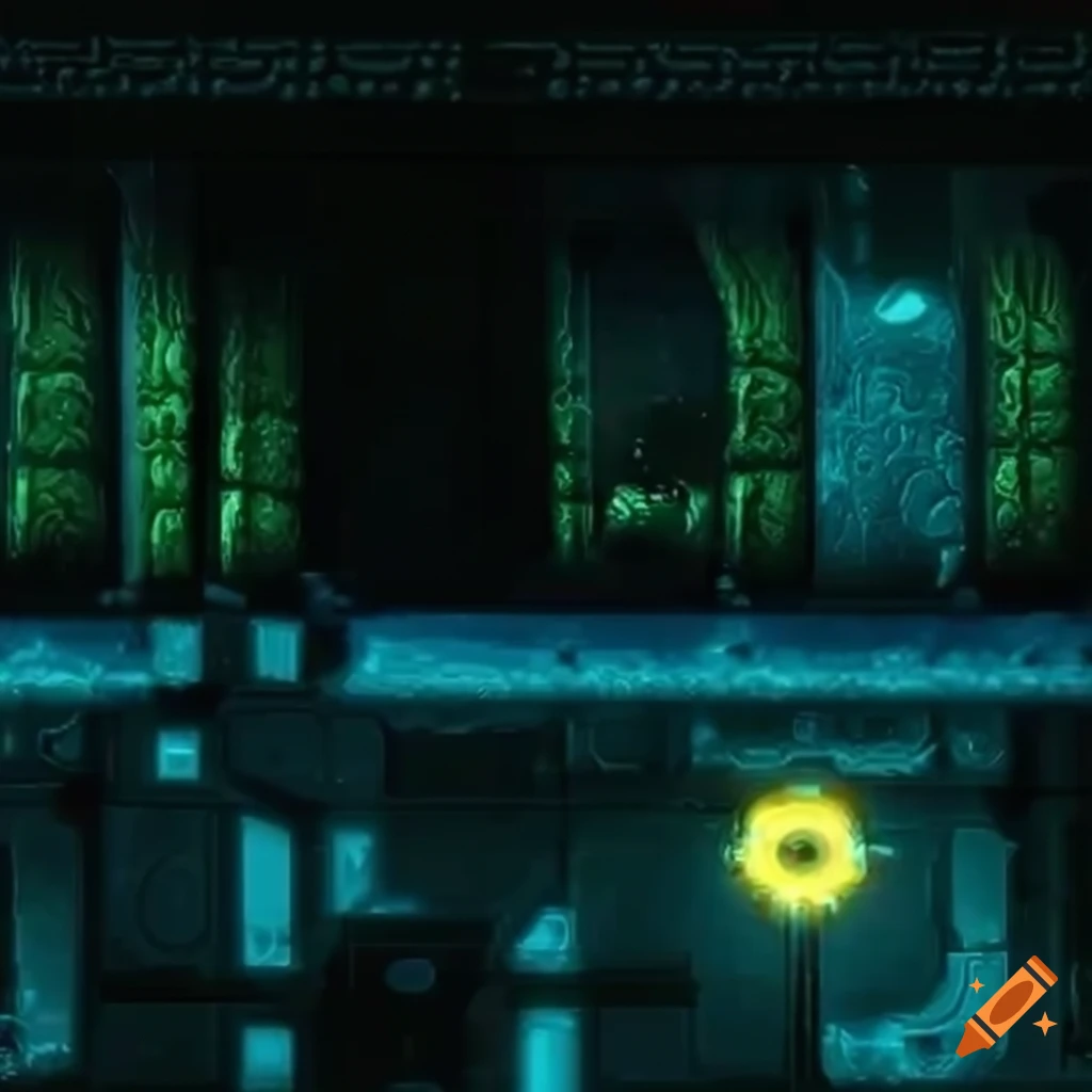 Slimy frozen bubble tiles in a 2d platform game on Craiyon