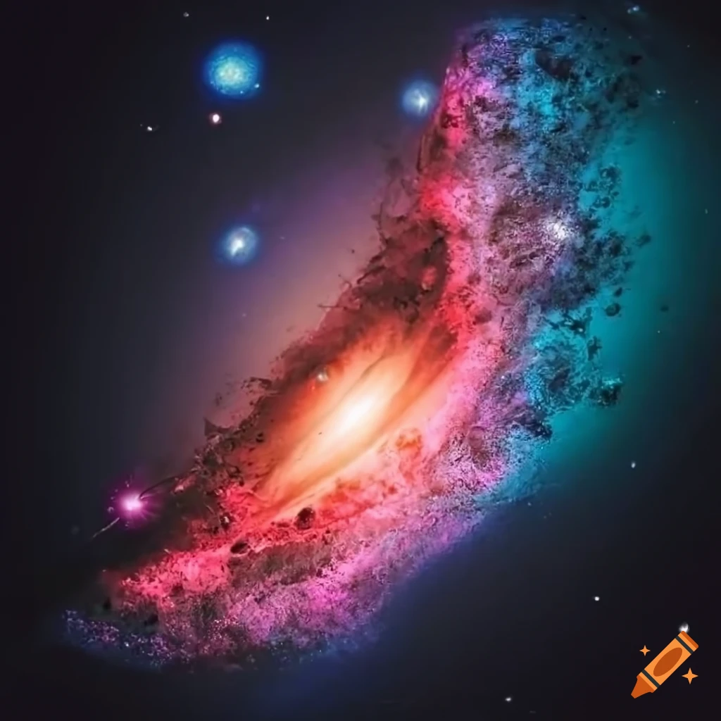 Abstract depiction of chaotic galaxy on Craiyon