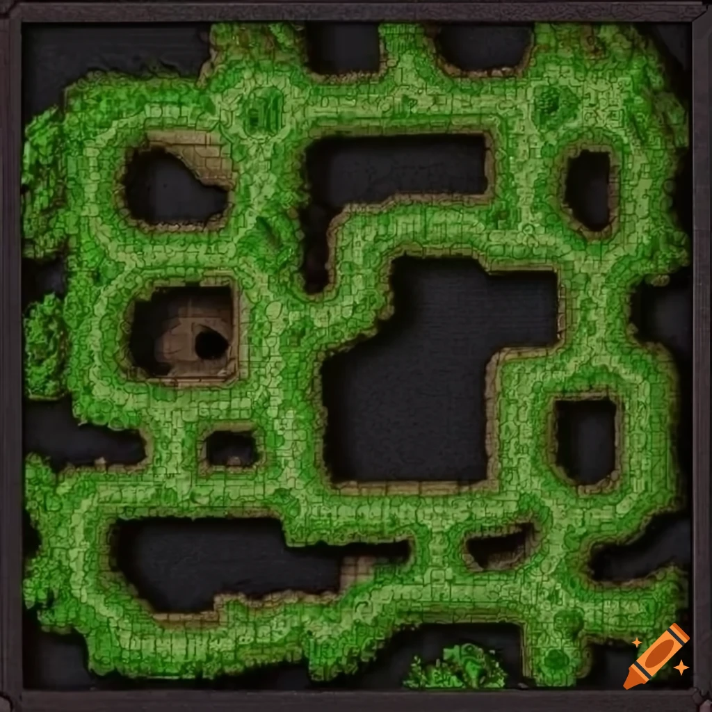 High contrast game layout map with alien plant tendrils on Craiyon