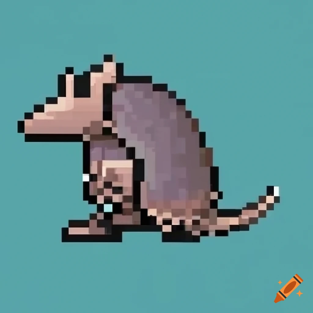 Pixel art of an armadillo on Craiyon
