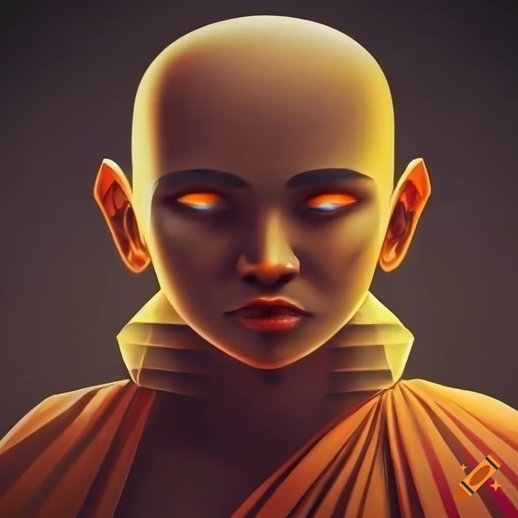 Colorful geometric representation of a monk